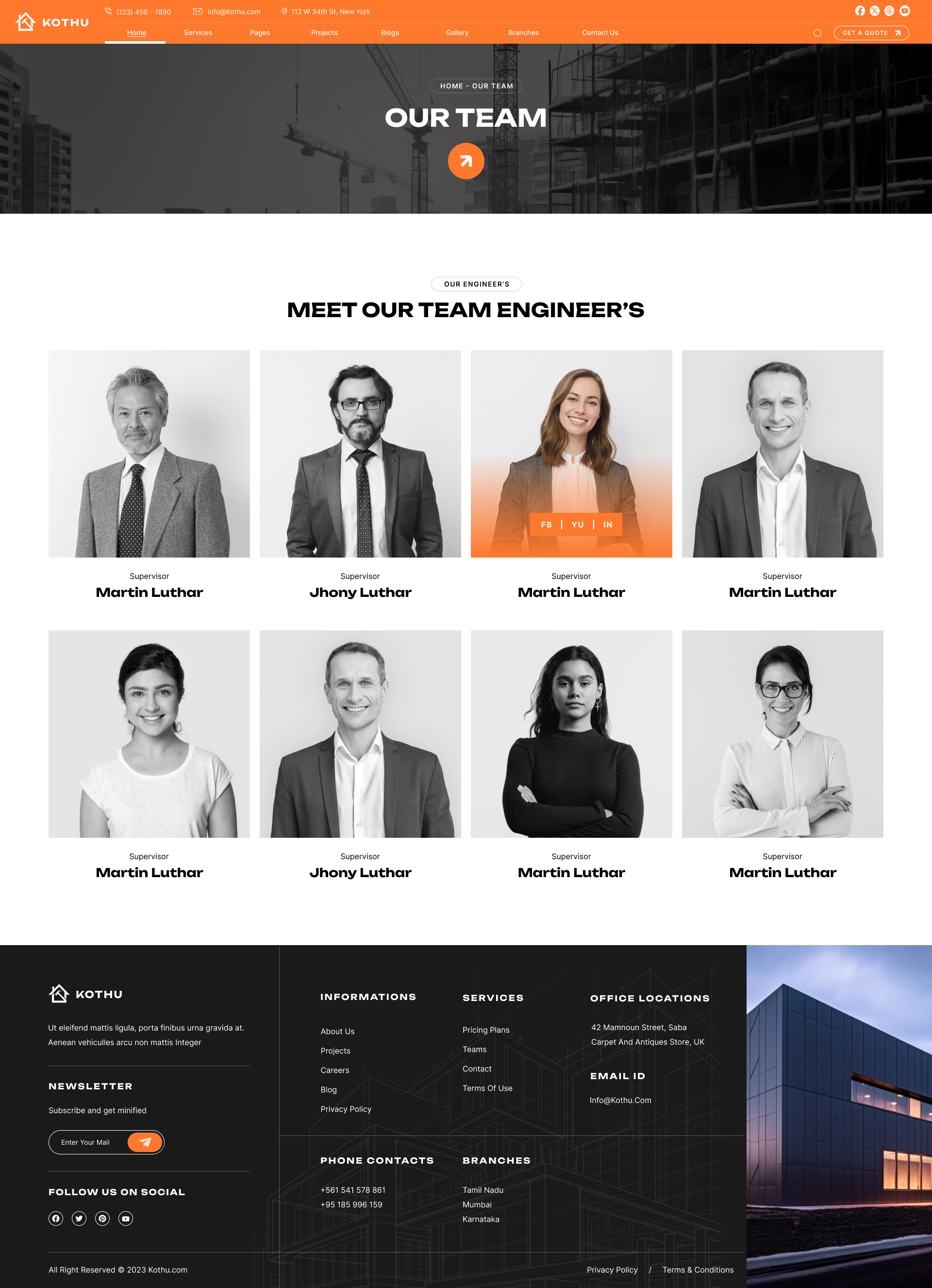 Kothu - Architect, Building Construction Company Website Figma UI Template by venusweb